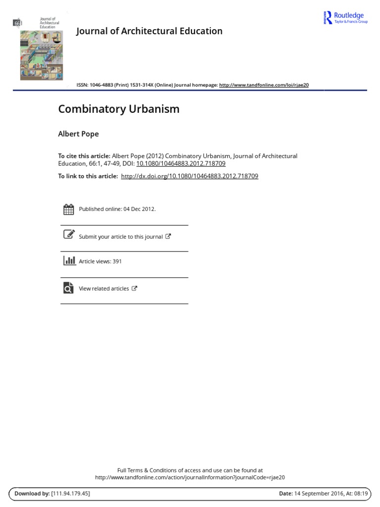 Combinatory Urbanism Pdf Pdf