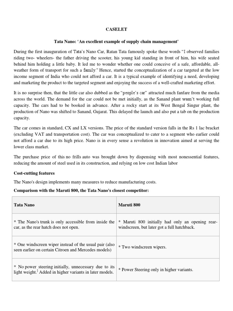 Ind Mkt. Caselet 1 | PDF | Horsepower | Fuel Injection