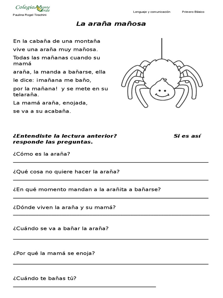 Lectura La Araña Mañosa | PDF