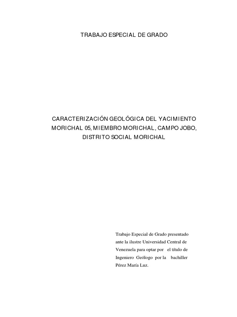 Caracterización Geológica Del Yacimiento Morichal PDF | PDF | Geología ...