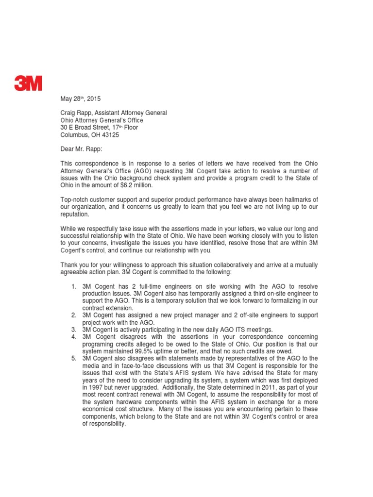 3M Letter | PDF | Government | Business