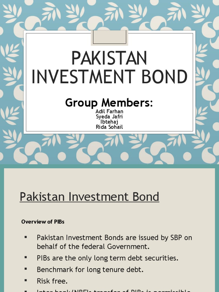 Pakistan Investment Bond: Group Members | PDF