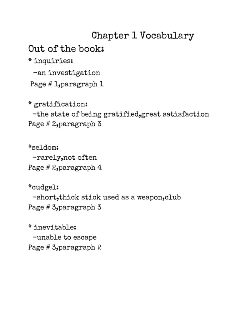 Chapter 1 Vocabulary | PDF