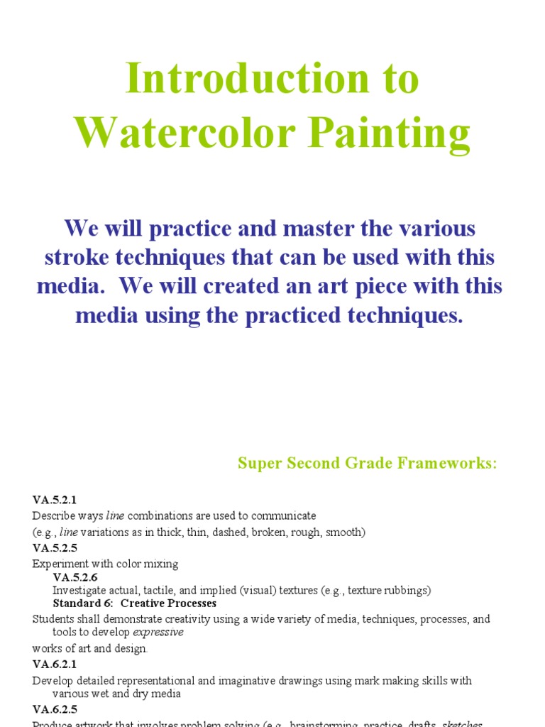 SM. 2-6 Watercolor Intro Lesson | PDF | Drawing | Creativity