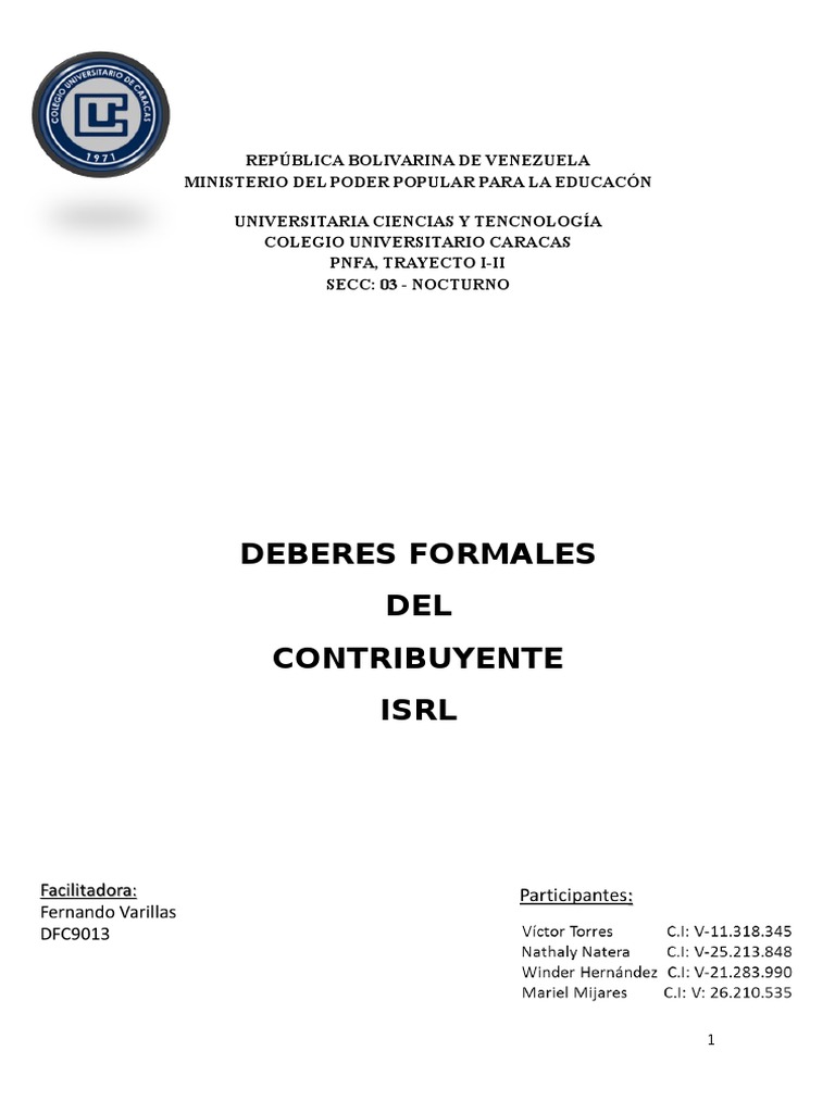 Trabajo Final de ISLR | PDF | Impuestos | Impuesto sobre la renta