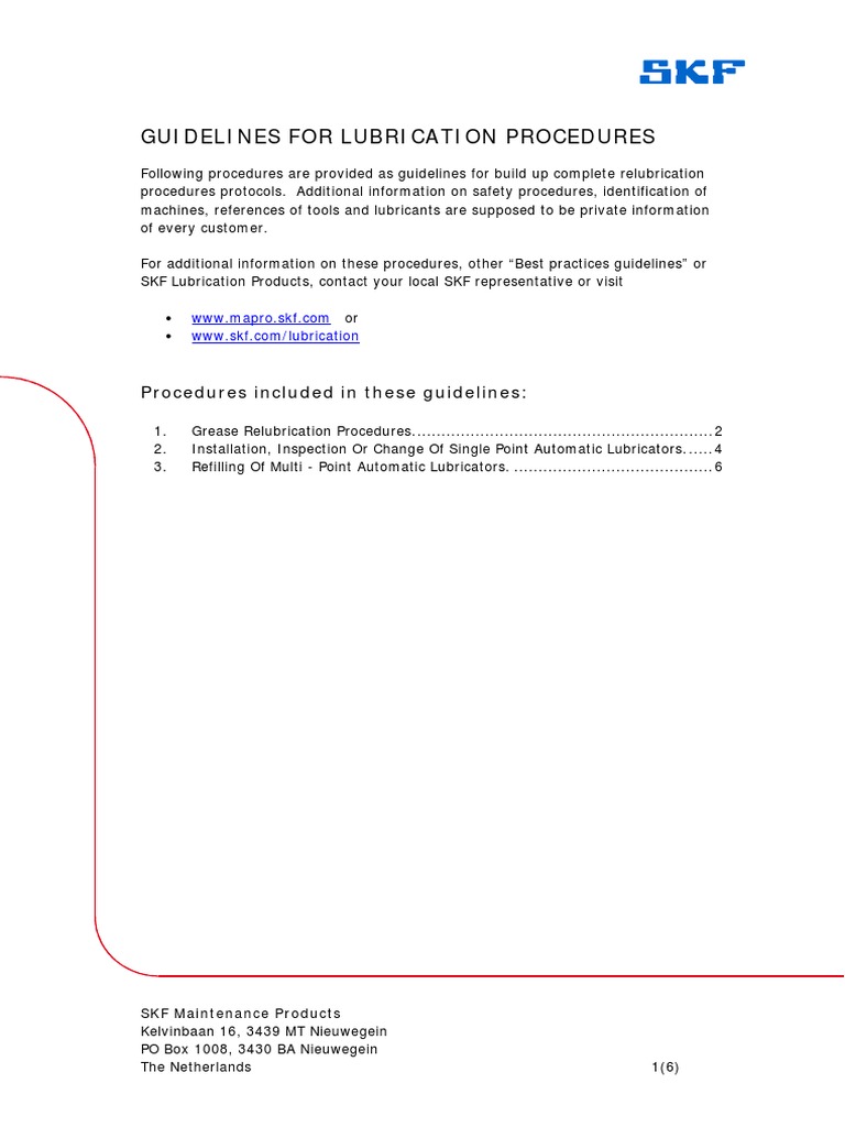Guidelines For Lubrication Procedures | PDF | Bearing (Mechanical) | Pump