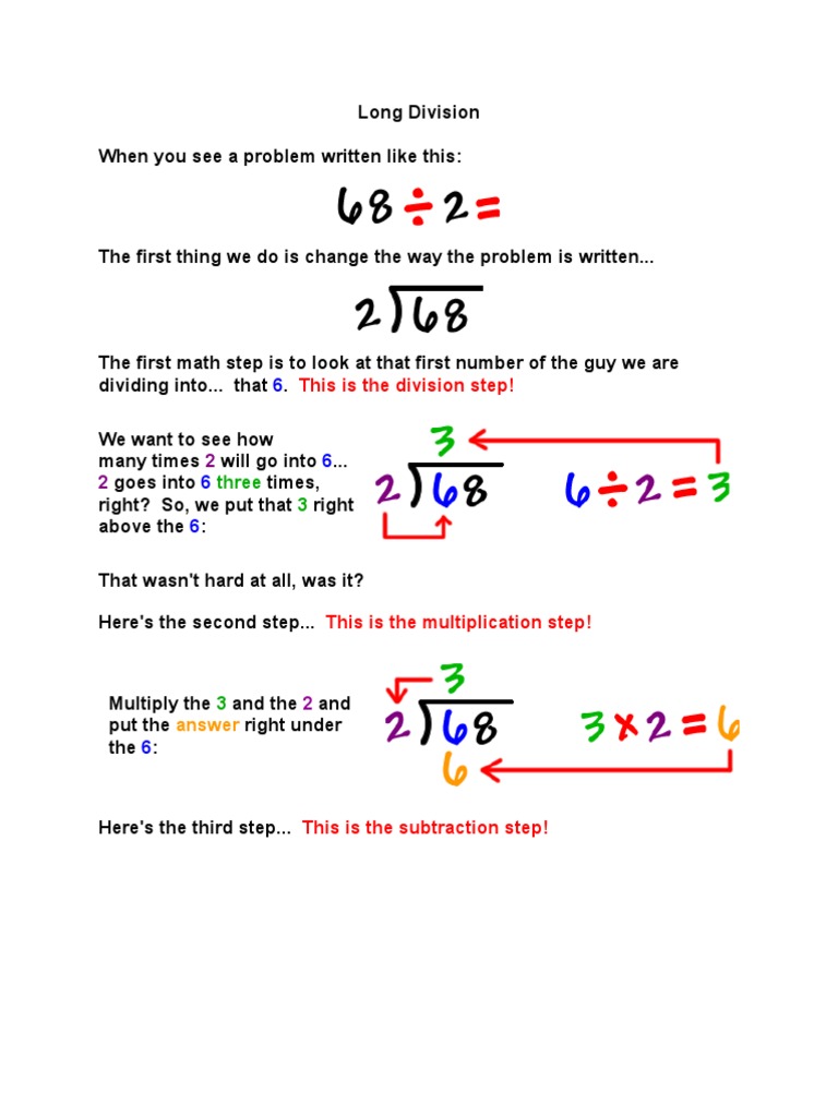 Mastering Long Division Steps | PDF