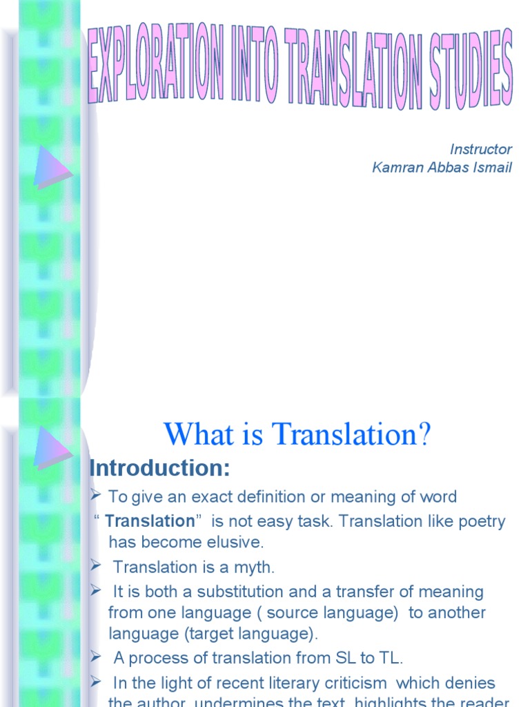Translation Studies Slides | PDF | Translations | Theory