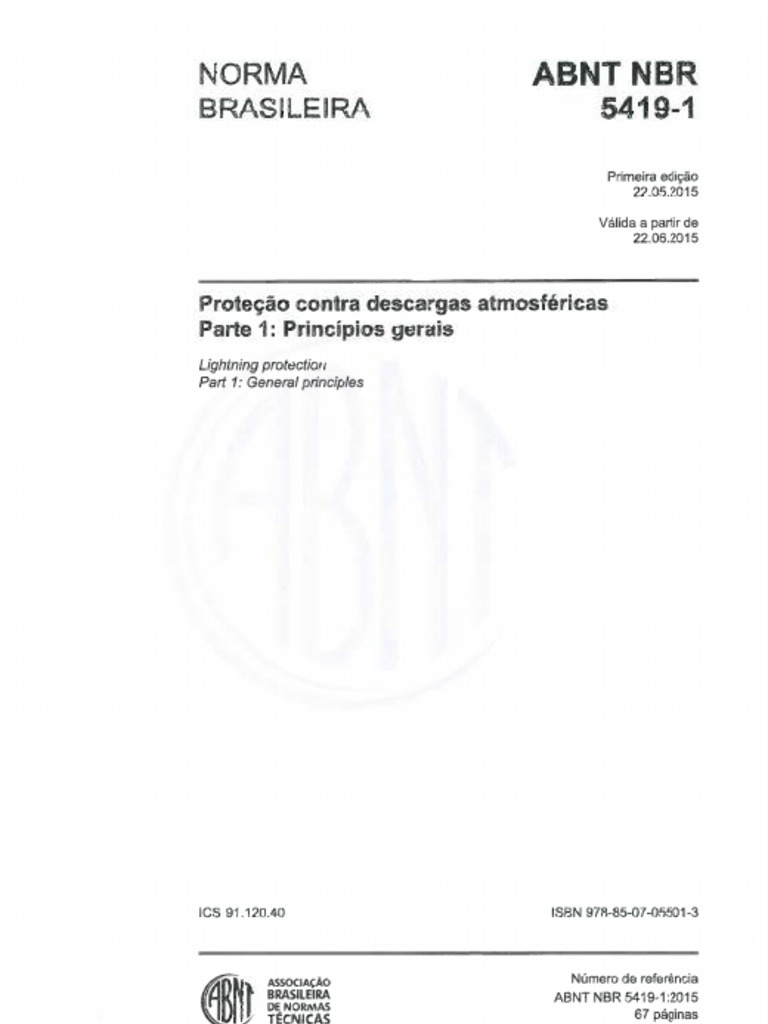 Abnt NBR 5419 - 1-2015 | PDF | Relâmpago | Plasma (Física)