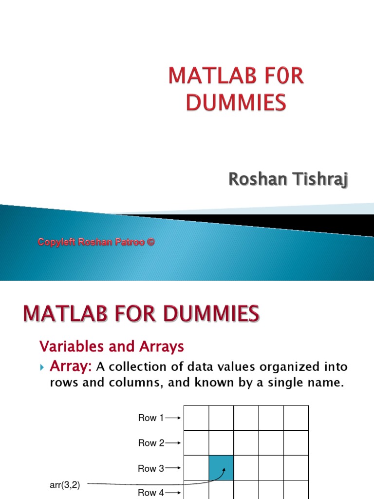 Matlab | PDF | Matrix (Mathematics) | Array Data Structure