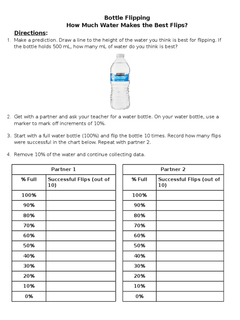 Optimal Water Levels for Bottle Flipping | PDF