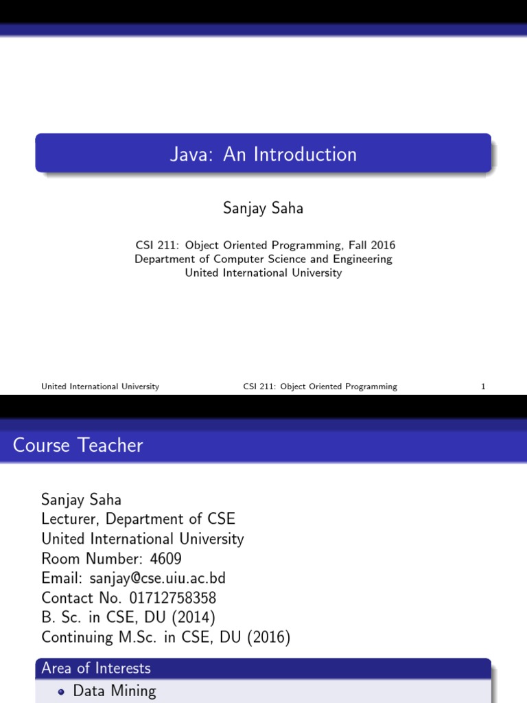 Java: An Introduction: Sanjay Saha | PDF | Integer (Computer Science) | Java (Programming Language)
