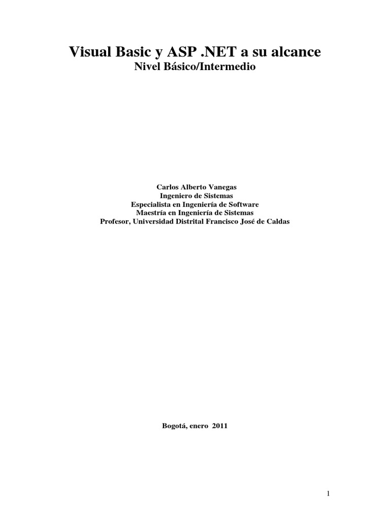 Libro Visual Basic y ASP .NET A Su Alcance U3 | PDF | Servidor SQL de Microsoft | Active X Data ...