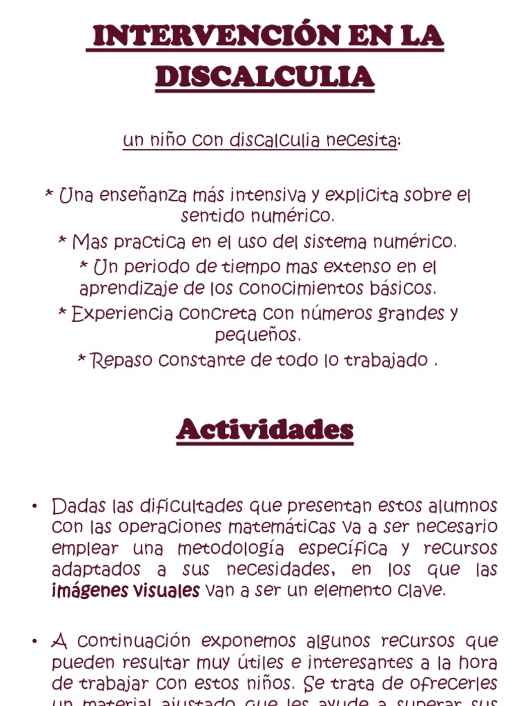 Discalculia | PDF | Aprendizaje | Cognición