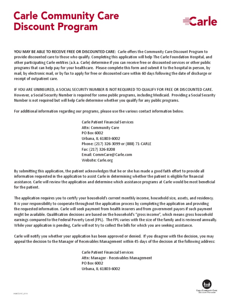 Carle Community Care Application-English | PDF | Medicaid | Social ...