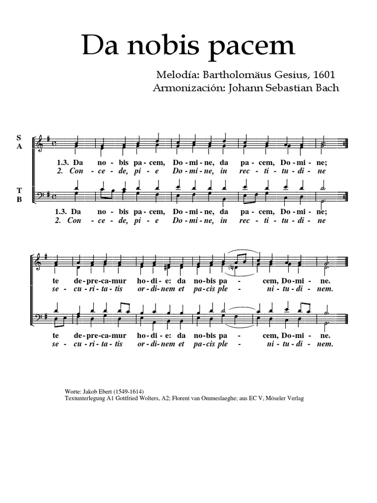 Da Nobis Pacem Bach | PDF