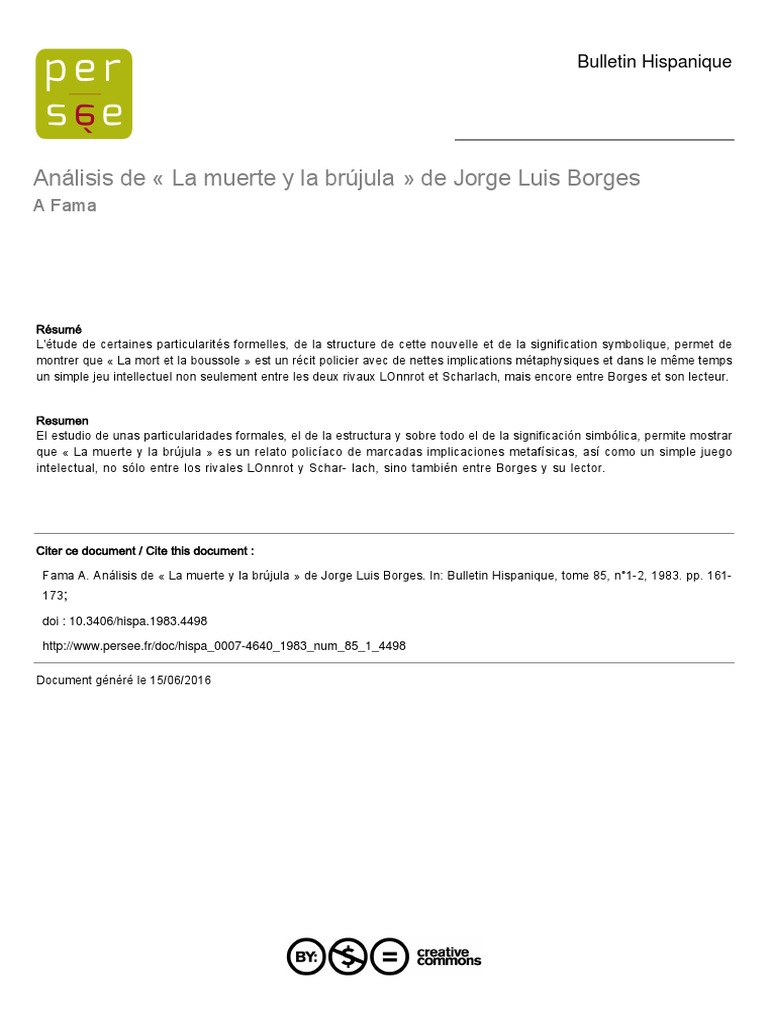 La Muerte y La Brujula - Analisis | PDF | Cuentos | Semántica