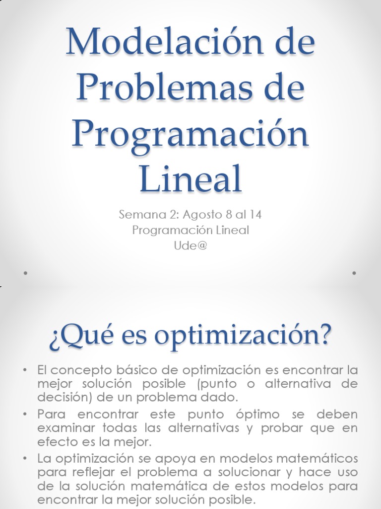 Modelacion de Problemas de Programacion Lineal | PDF | Optimización Matemática | Programación lineal
