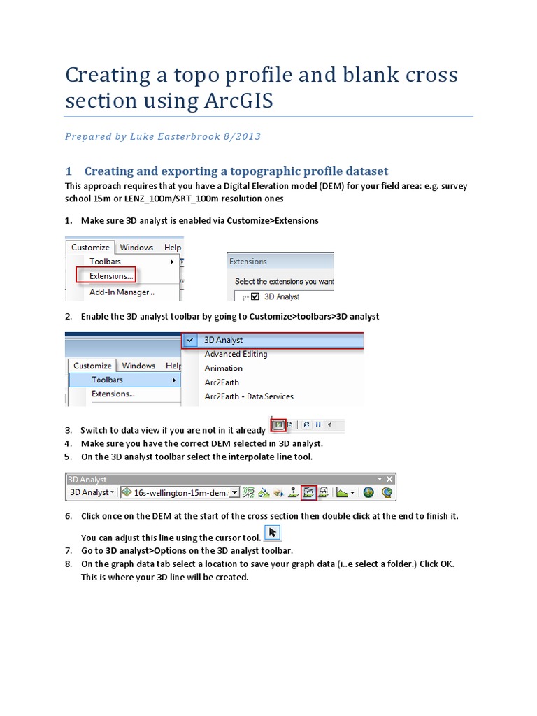 Topo Profile Cross Section ArcGIS1 PDF | PDF | Arc Gis | Data