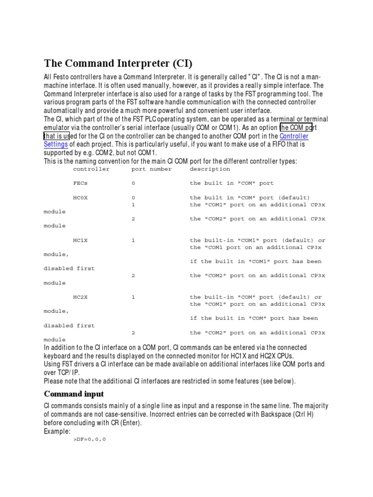 The Command Interpreter Pdf Command Line Interface Parameter
