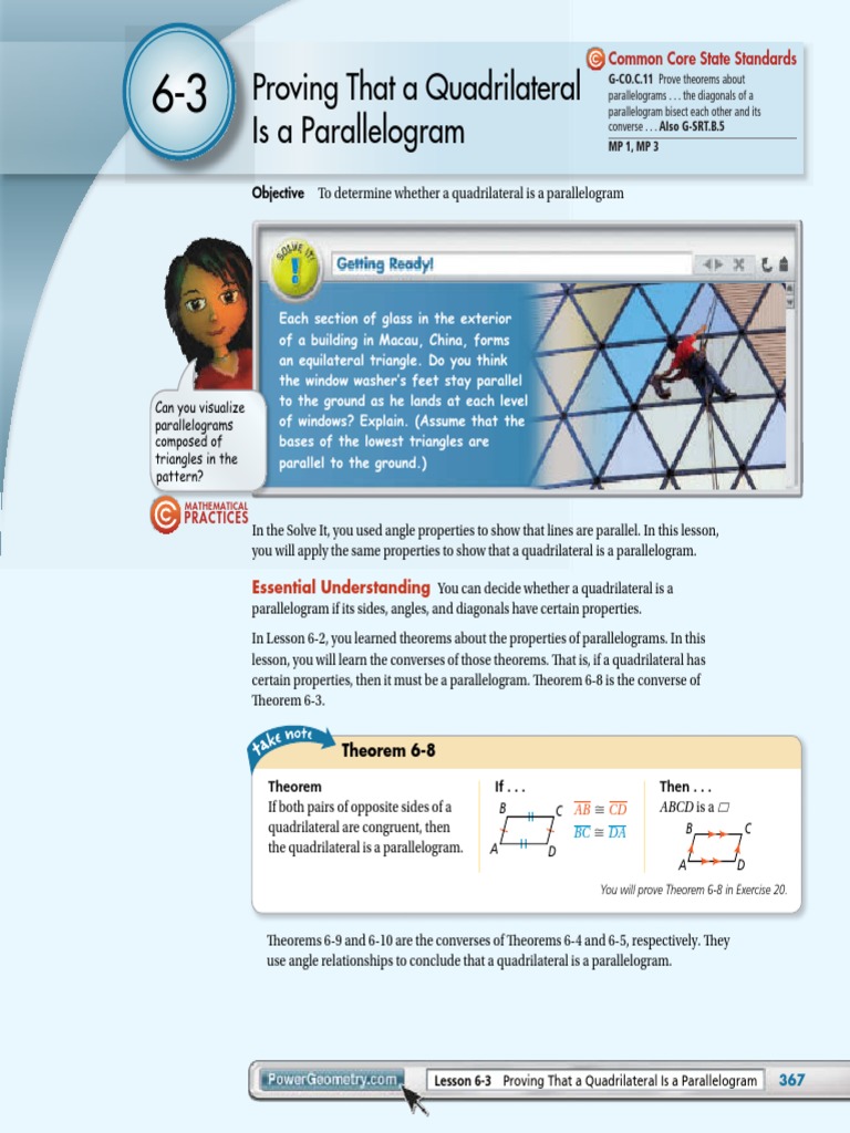 Proving a Quadrilateral as Parallelogram | PDF | Triangle | Geometry