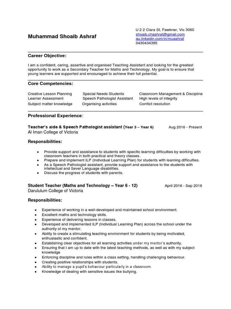 CV Muhammad Shoaib Ashraf | PDF | Windows Server 2003 | Teachers