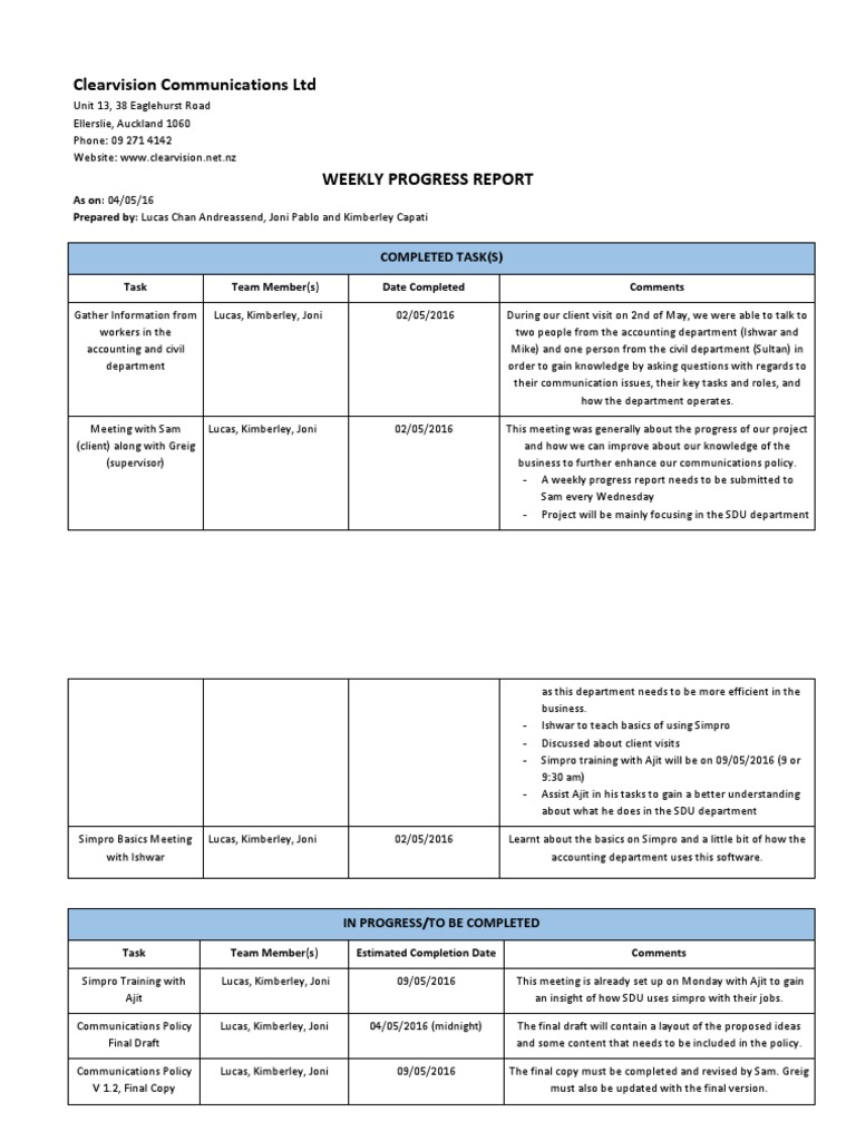 Weekly Progress Report - Compilation | PDF | Computing | Computing And ...