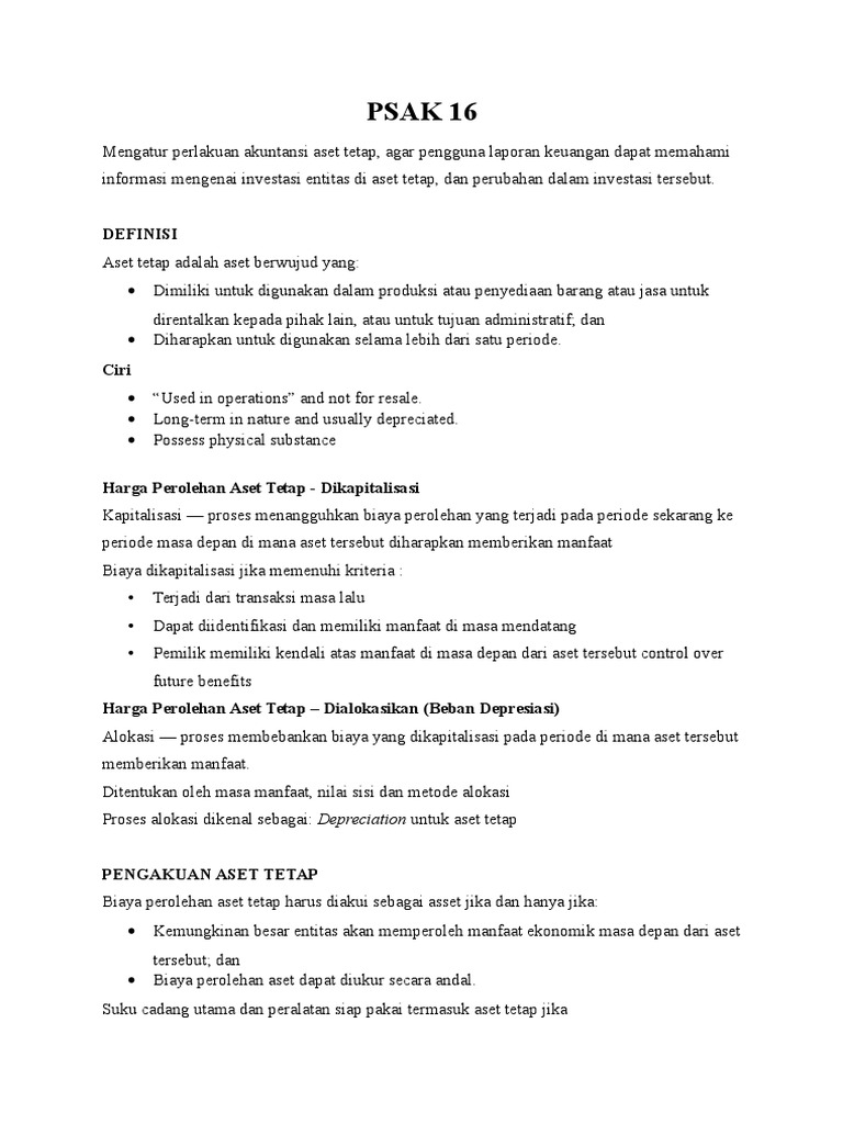 PSAK 16 Lengkap | PDF