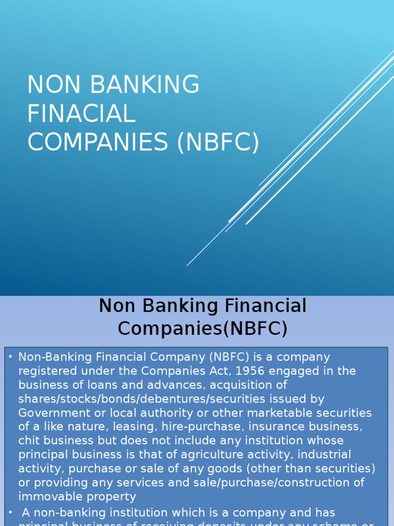 Non Banking Finacial Companies (NBFC) | PDF | Non Bank Financial ...