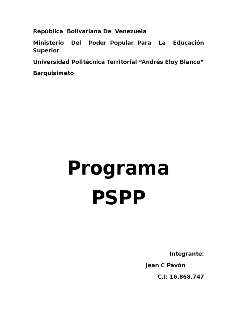 Programa PSPP | PDF | Spss | Estadísticas
