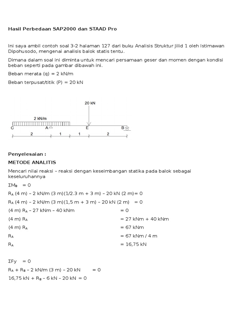 Perbandingan Sap2000 Dan Staad Pro Pdf Sains Matematika