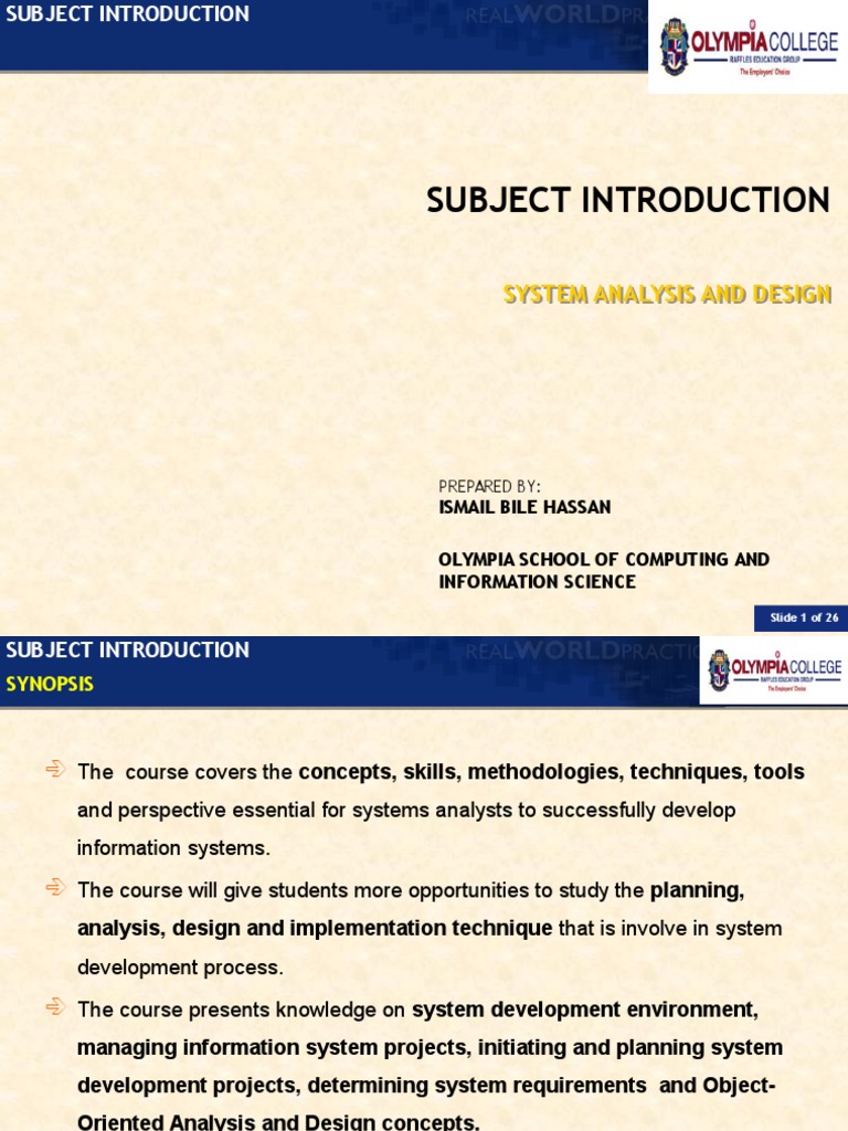 System Analysis & Design Course Overview | PDF | Software Development Process | Systems Science