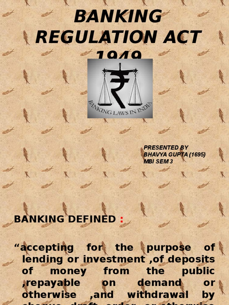 Banking Regulation Act 1949 | PDF | Banks | Loans