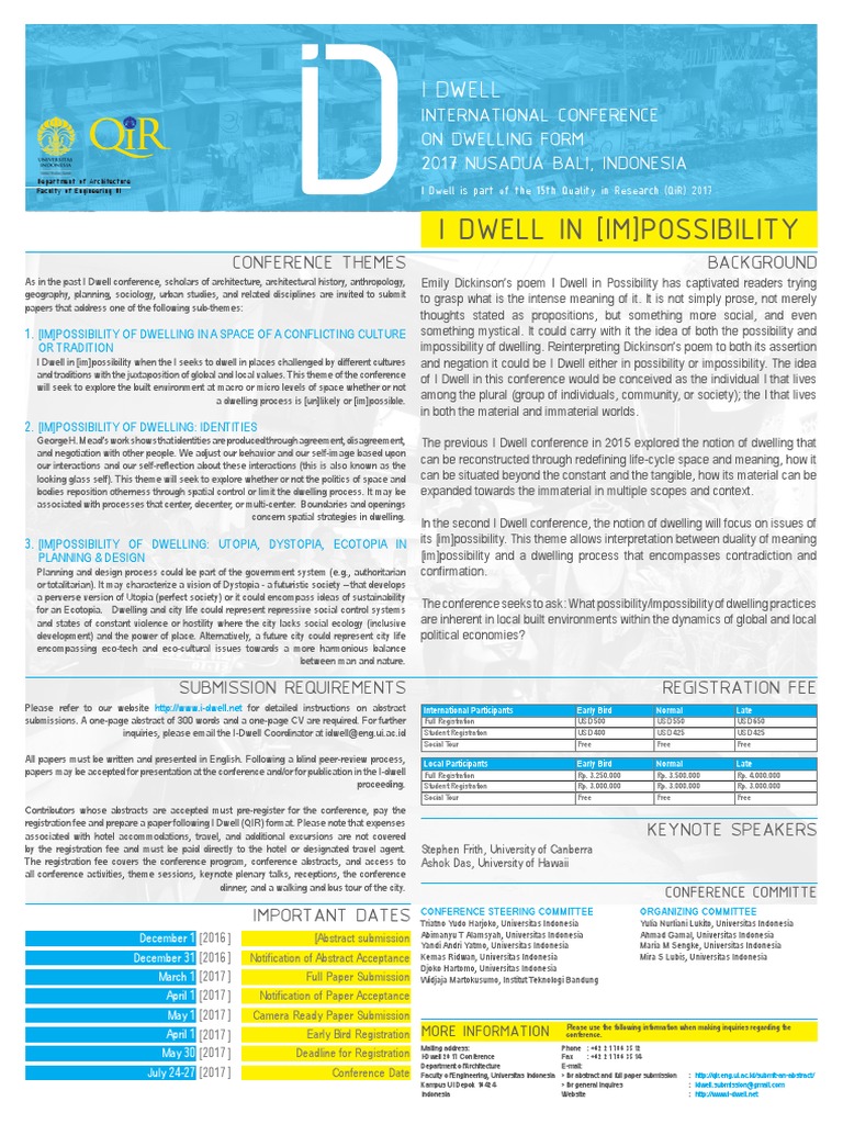 Poster CFP Idwell 2017 - Rev 25102016 | PDF | Science | Philosophical ...