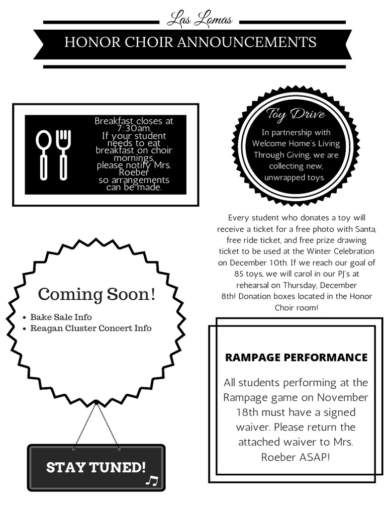 Honor Choir Announcements | PDF | Indemnity | Private Law