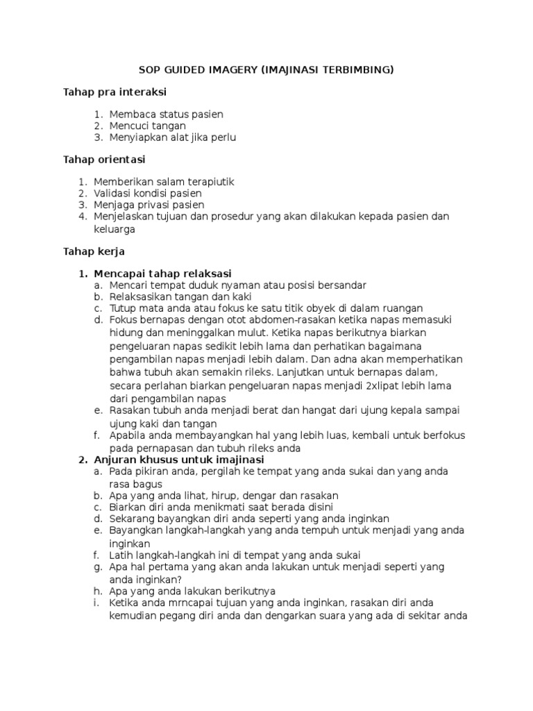 Sop Guided Imagery | PDF