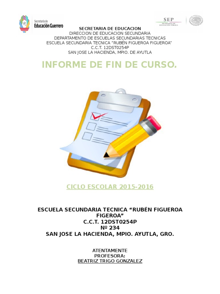 Informe de Fin de Curso 2015 | PDF | Lectura (proceso) | Calidad de vida