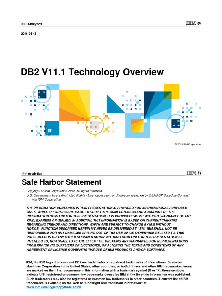 DB2 11.1 New Features Highlight | PDF | Ibm Db2 | Scalability