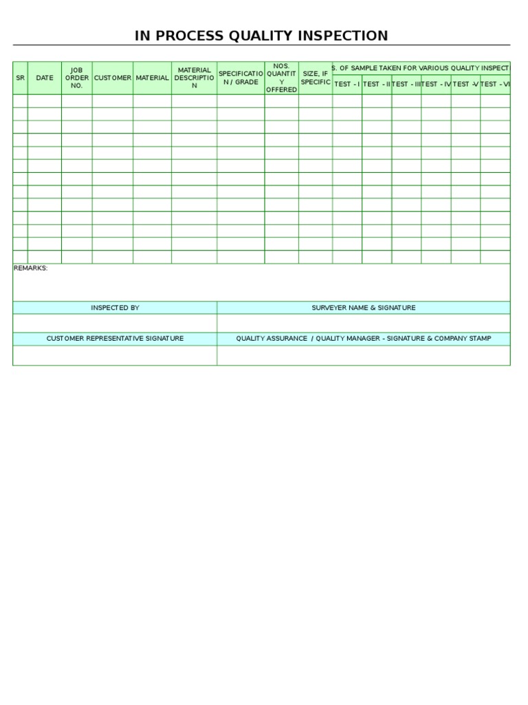 Inprocess Quality Inspection | PDF | Business