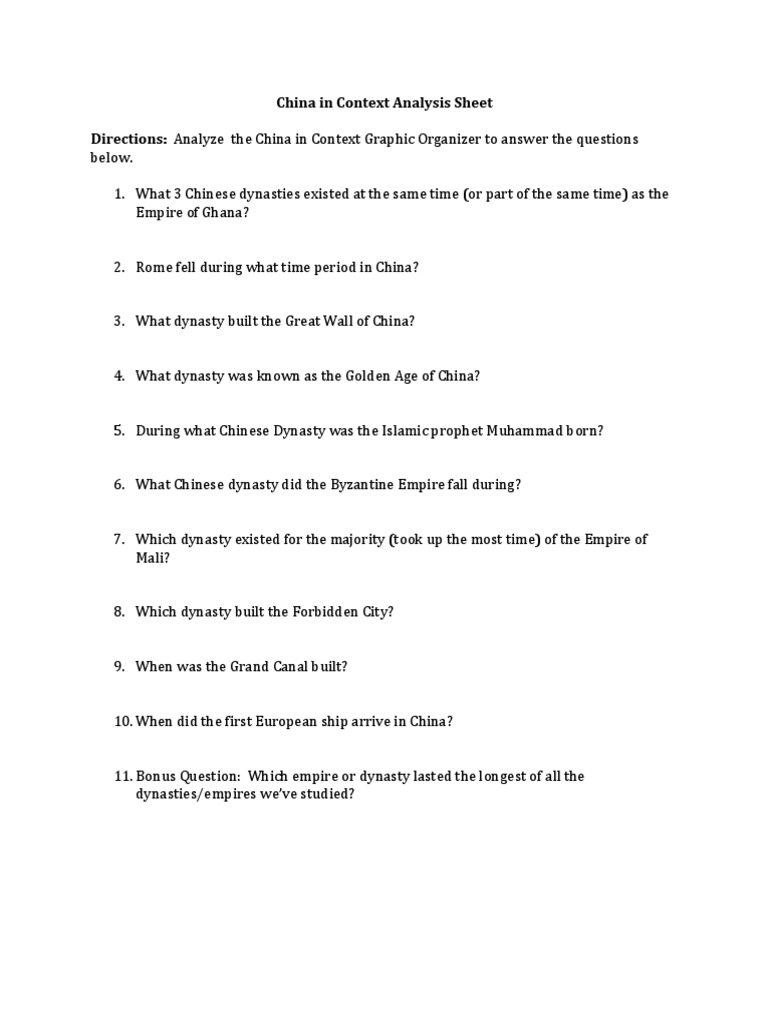 Chinese Dynasties Historical Analysis | PDF