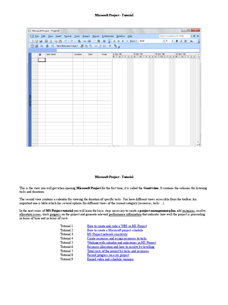 Microsoft Project - Tutorial | PDF