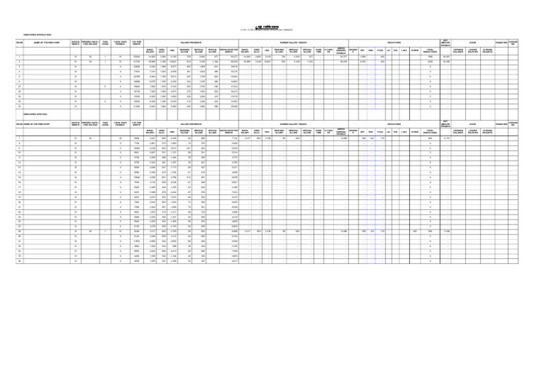 Salary Register | PDF | Working Conditions | Wages And Salaries