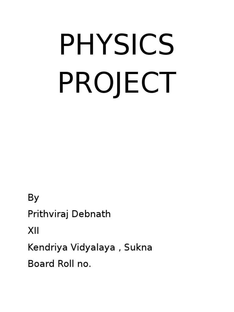 Physics Project On Total Internal Reflection | PDF | Physical Chemistry ...