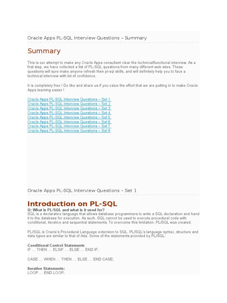 Oracle Apps PL | PDF | Pl/Sql | Sql