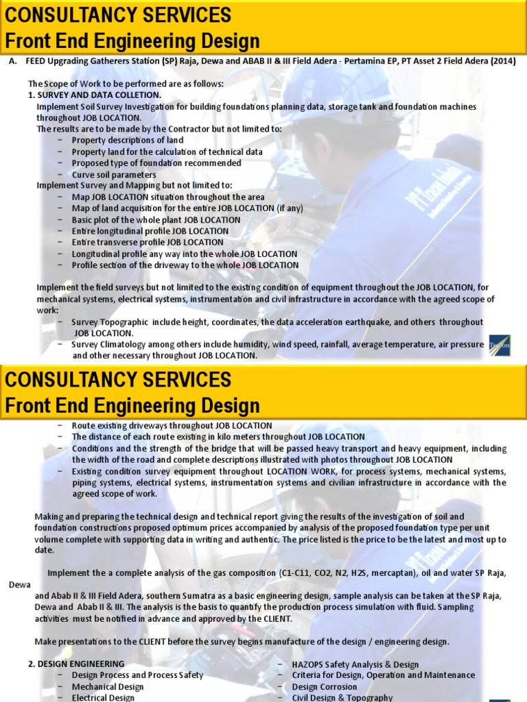Experience Front End Engineering Design (Feed) | Topography | Pipeline ...
