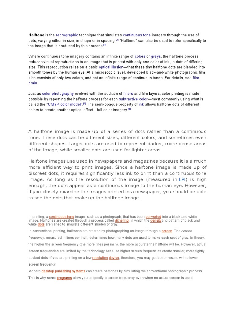 Halftone Images: How Dots Create the Illusion of Continuous Tone | PDF ...