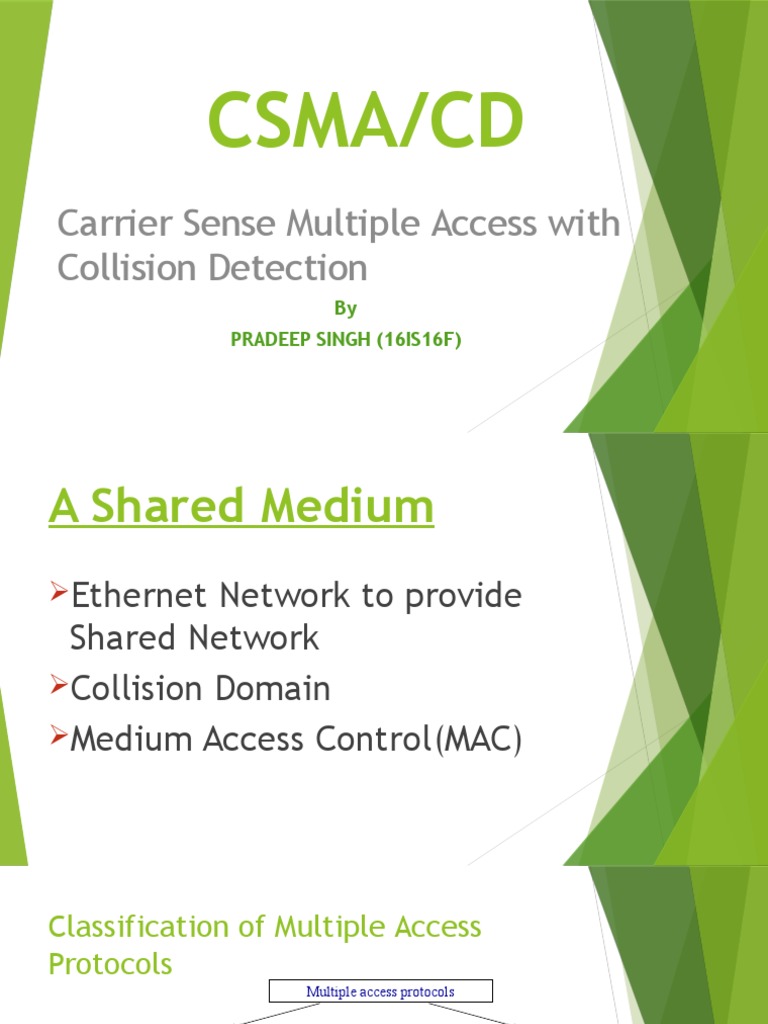 Csma/Cd: Carrier Sense Multiple Access With Collision Detection | PDF | Channel Access Method ...