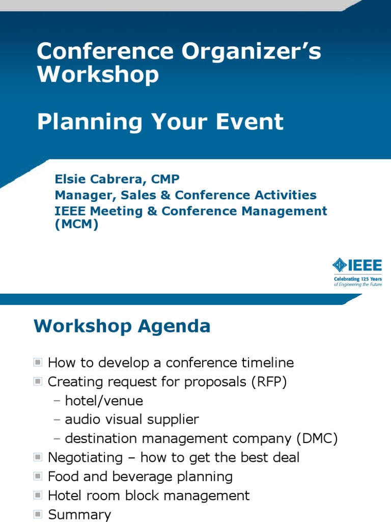 Conference Organizer's Workshop Planning Your Event | PDF | Request For ...