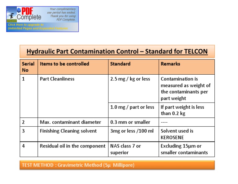 Part Cleanliness Standard | PDF