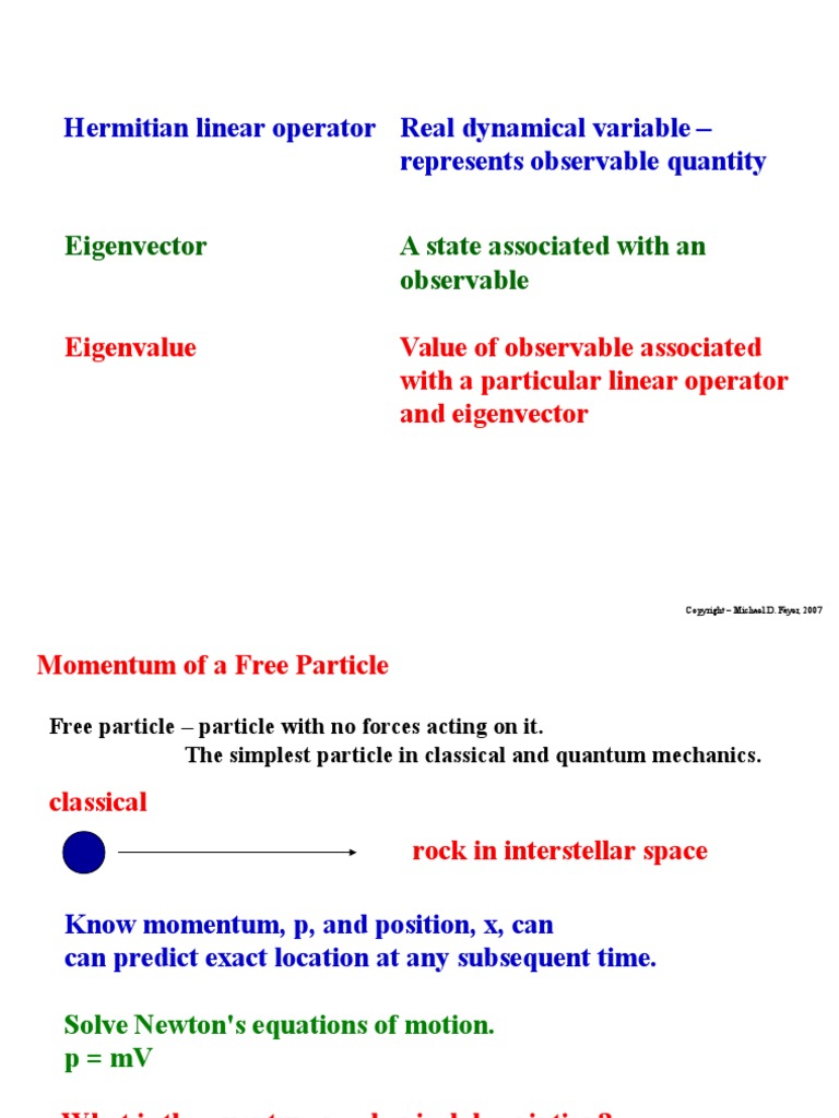 Hermitian Linear Operator Real Dynamical Variable - Represents Observable Quantity | Download ...